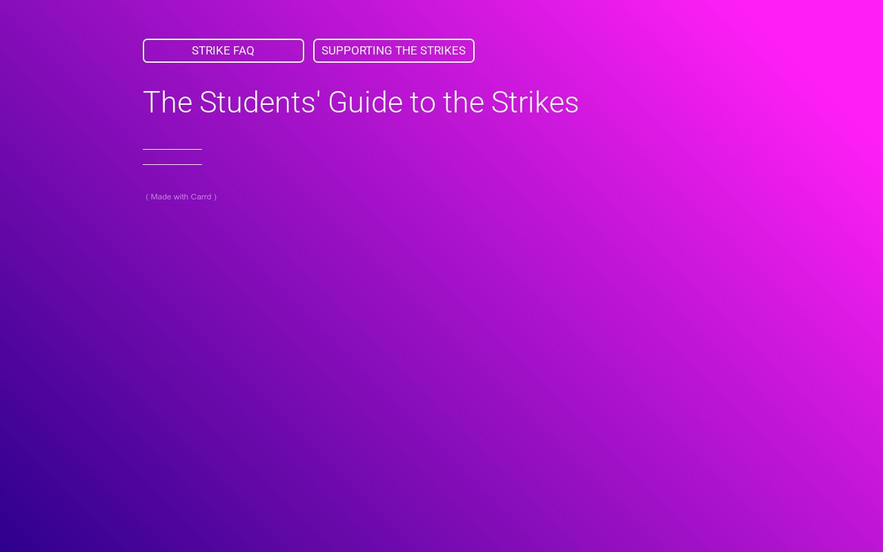 The Students' Guide to the Strikes